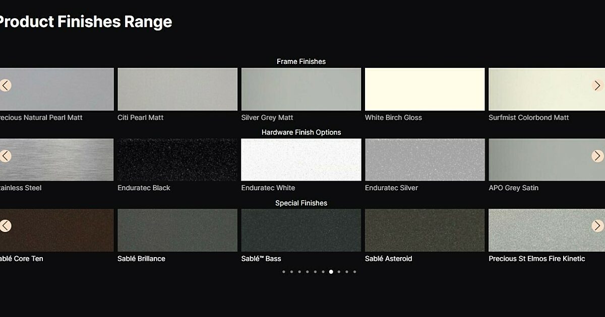 Product Finishes | Architectural Windows & Doors